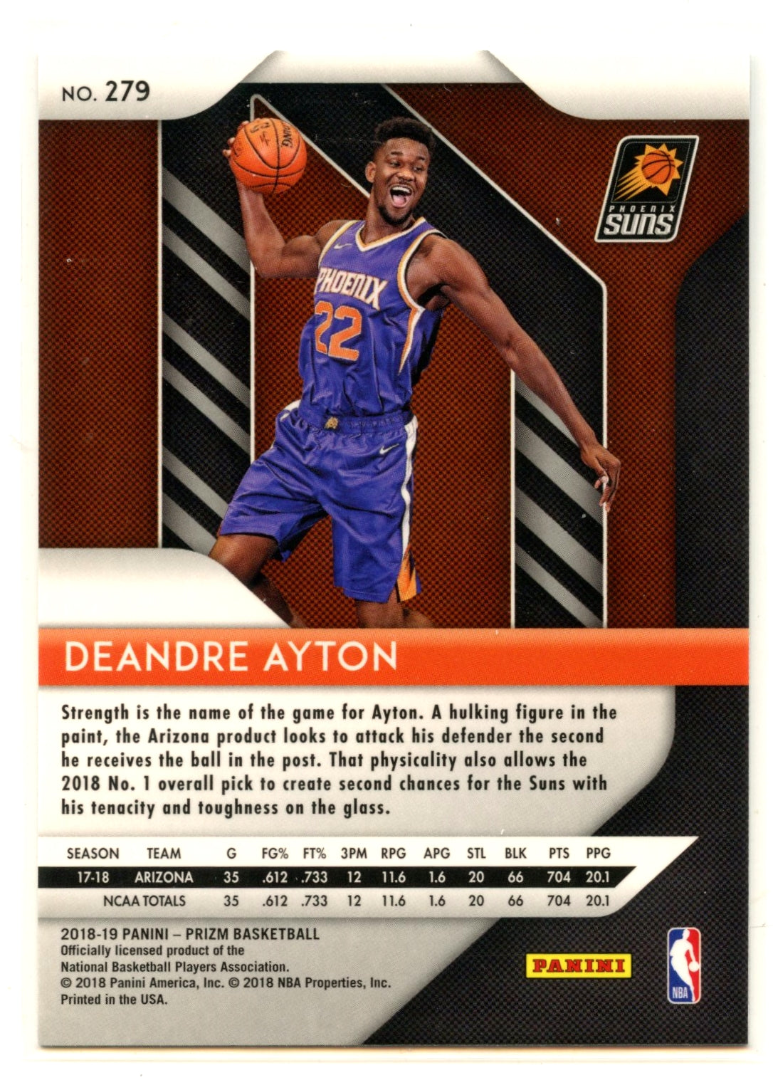 Deandre Ayton NBA 2018-19 Panini Certified RC Rookie Roll Call ...